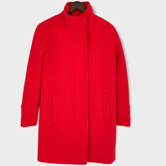 J. Crew | Jackets & Coats | J Crew Red Wool Coat | Poshmark
